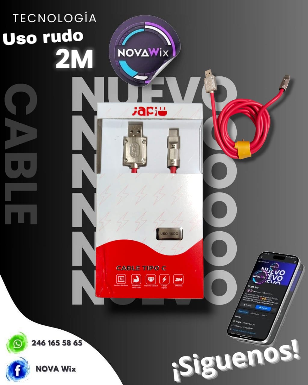 CABLE TIPO C-USO RUDO - NOVA Wix